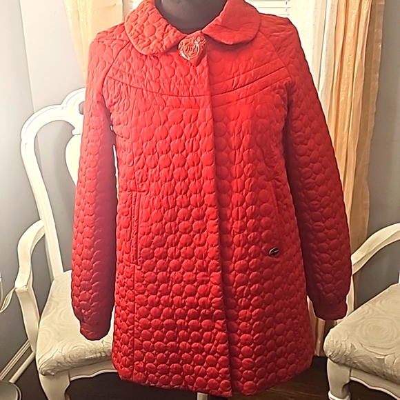 Betsey Johnson | Jackets & Coats | Betsy Johnsons Designer Red Quilted ...